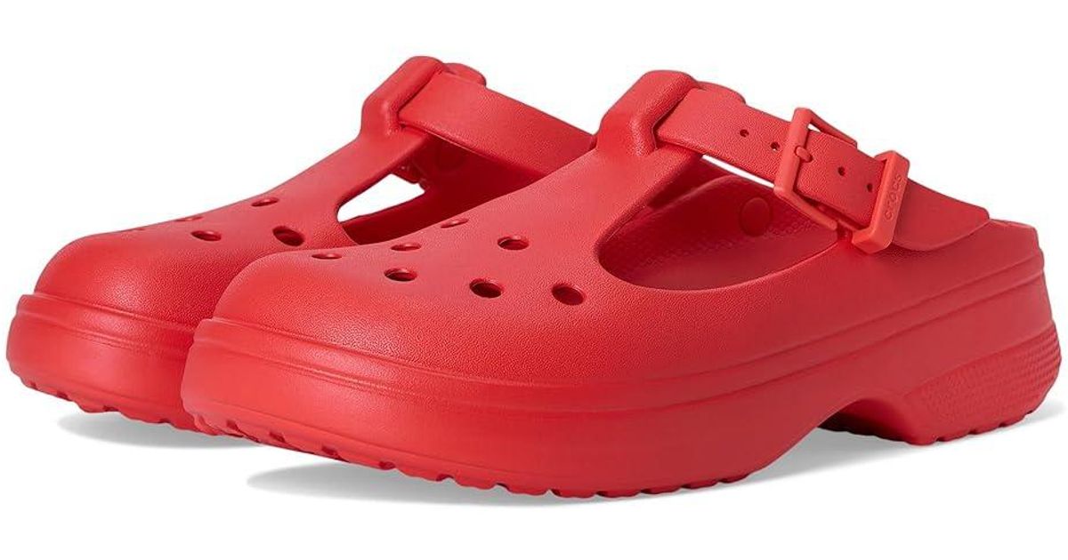 Crocs™ Classic Mary Jane Clogs Slippers 2 in Red | Lyst
