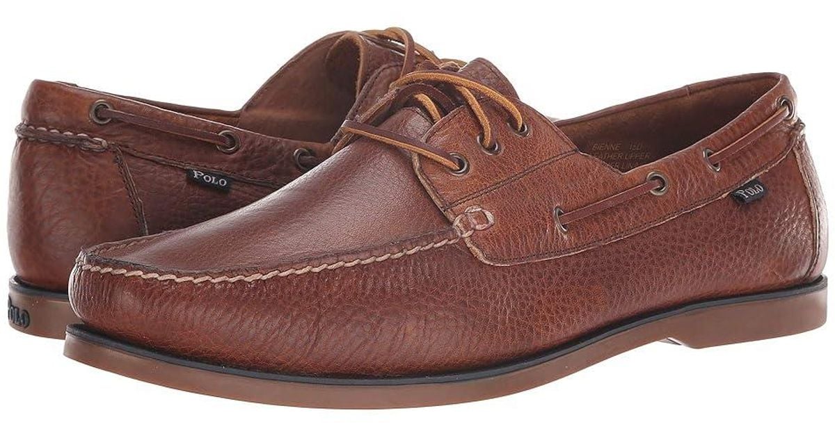 Polo Ralph Lauren Bienne Boat Shoe Flat Shoes in Brown for Men | Lyst