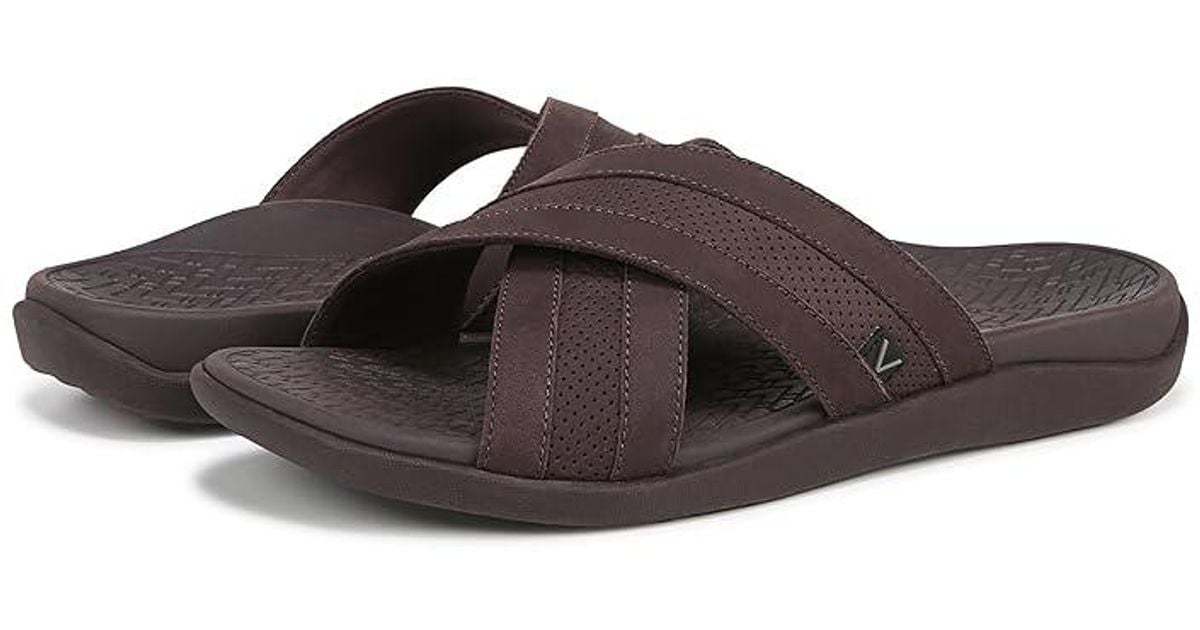 Vionic Mtide Slide (Chocolate Leather) Shoes in Brown for Men | Lyst