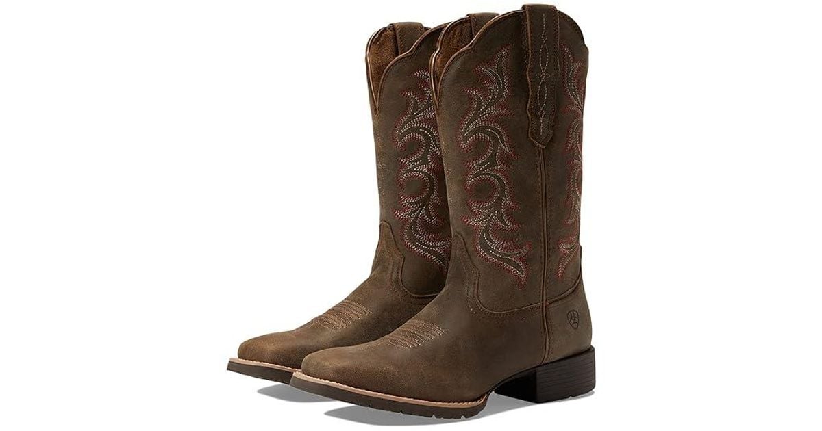 Ariat Hybrid Rancher Stretch Fit Western Boot (Pebble) Boots in Brown ...