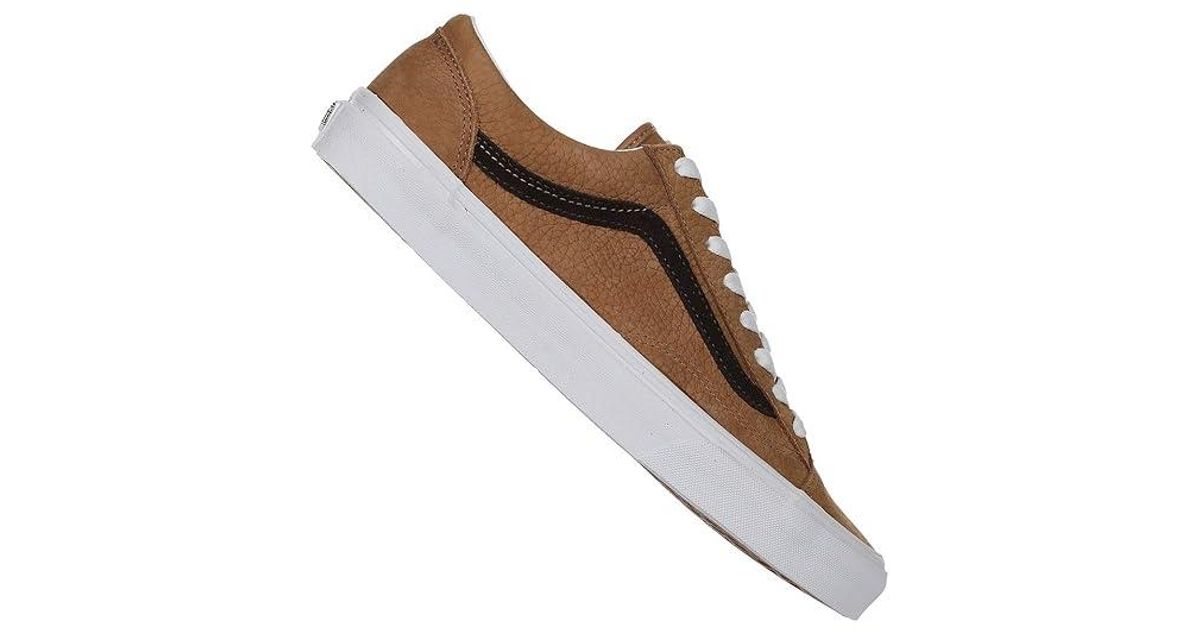 Vans Style 36 Grain Leather (Camel) Skate Shoes in Black | Lyst