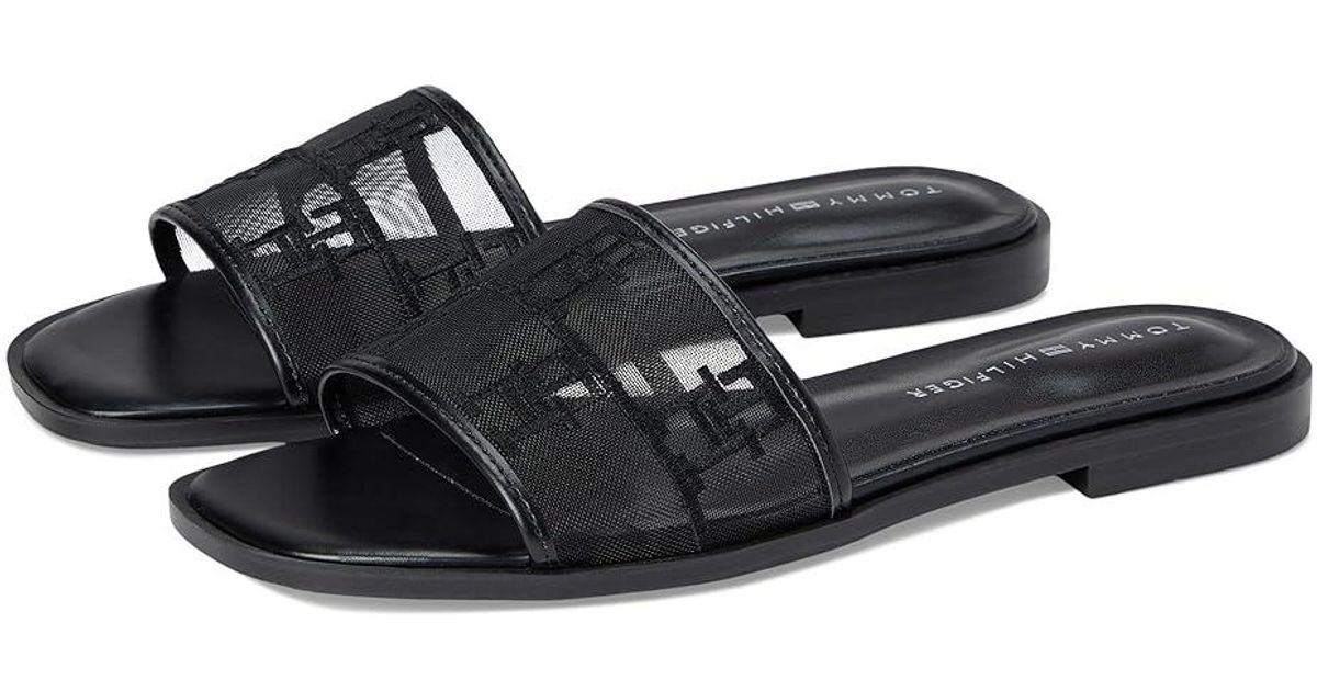 Tommy Hilfiger Tesia Sandals, Synthetic in Black | Lyst