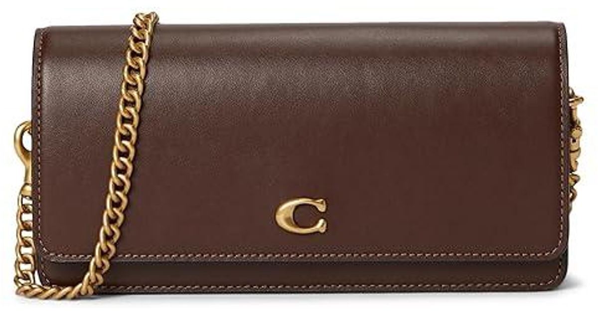 COACH Evie Long Wallet With Chain Wallet Handbags, Leather/Polyester in ...