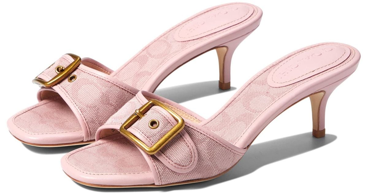 COACH Margot Canvas Sandal in Pink | Lyst