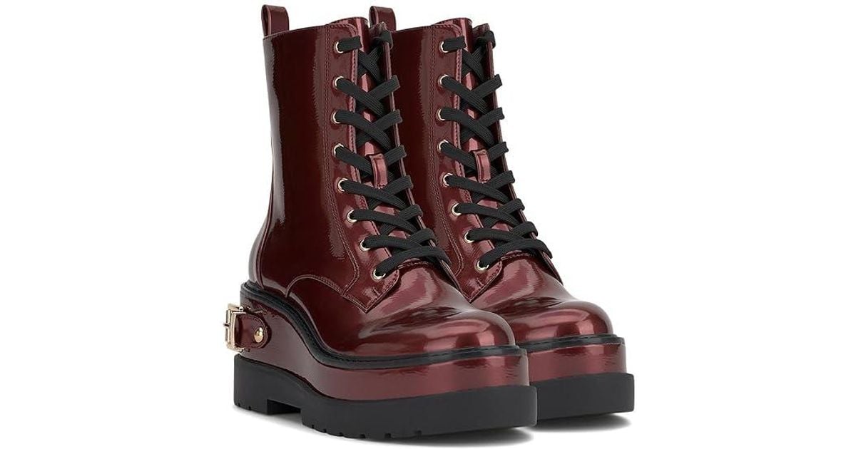 Jessica Simpson Imelda Platform Combat Boot (Oxblood) Boots in Brown | Lyst