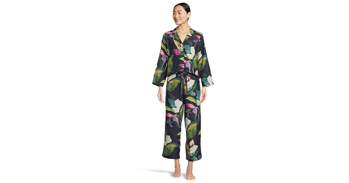 Natori Daido Notch Pajama Pajama Sets S 6-8) Polyester in Black | Lyst