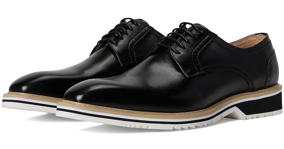 Stacy Adams Barringer Lace-Up Lace Up Wing Tip Shoes, Leather in Black ...