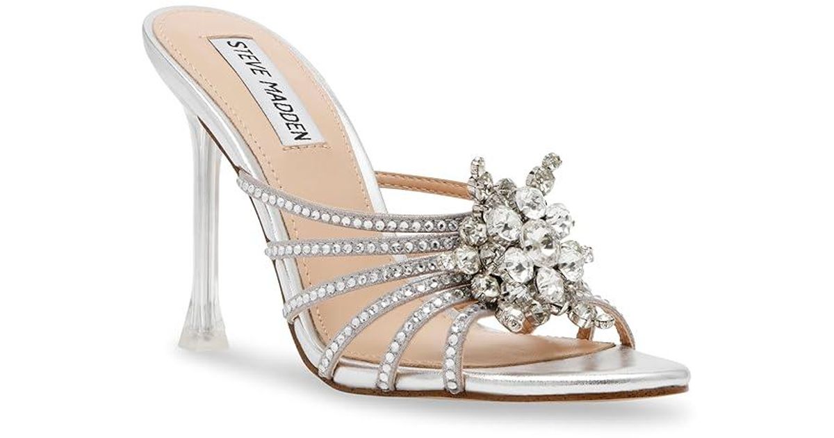 Steve Madden Pamola (Rhinestone) Sandals in White | Lyst