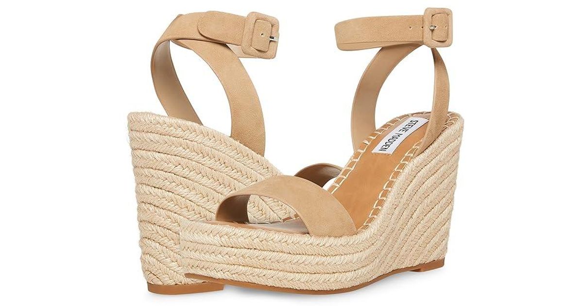 Steve Madden Upstage Wedge Sandal Shoes in Black | Lyst