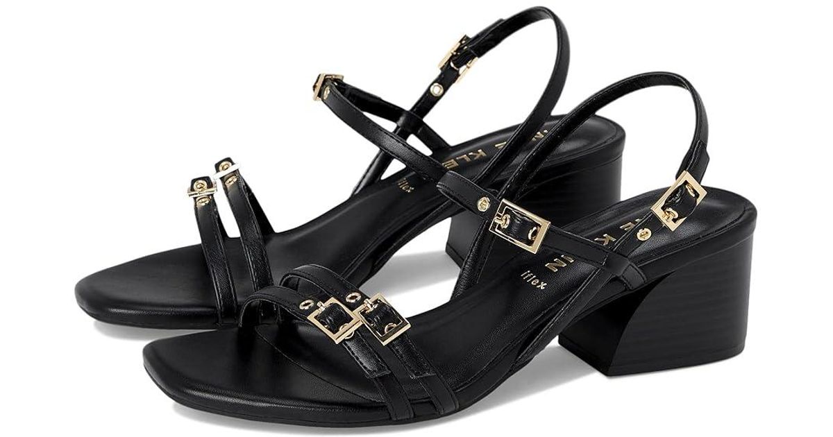Anne Klein Mackenzie Wedge Shoes, Leather in Black | Lyst