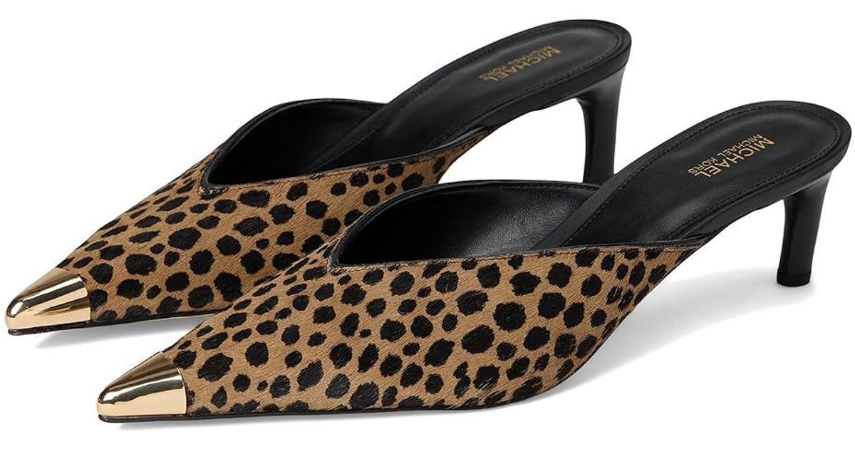 Michael Kors Kasia Mule Pump High Heels, Leather/Rubber in Black | Lyst
