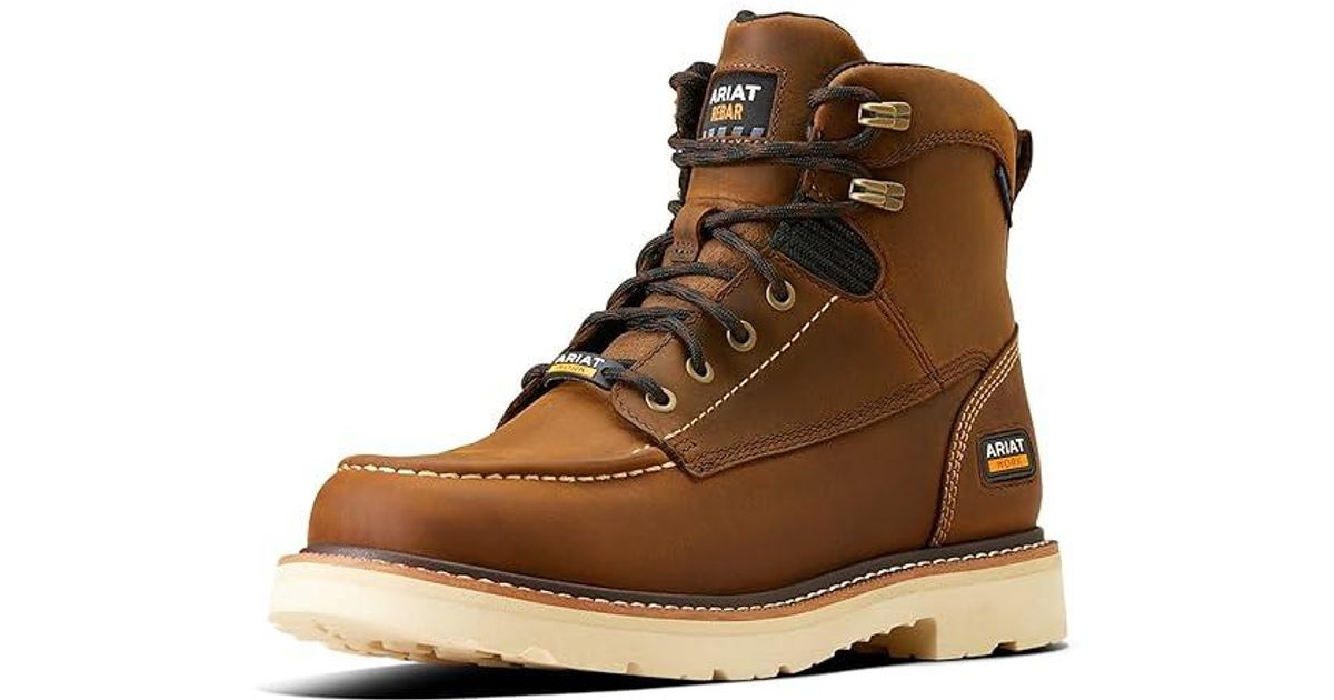 Ariat Rebar Lift 6 Waterproof Work Boots (Distressed) Shoes in Brown ...