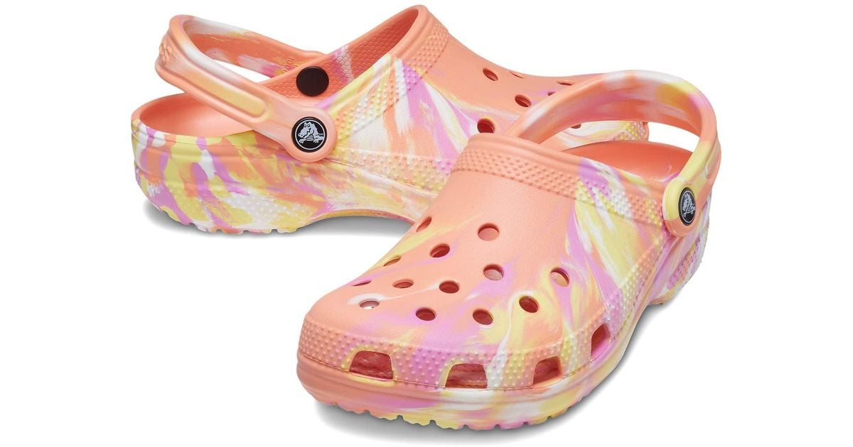 Crocs™ Synthetic Classic Marbled Tie-dye Clog in Orange | Lyst
