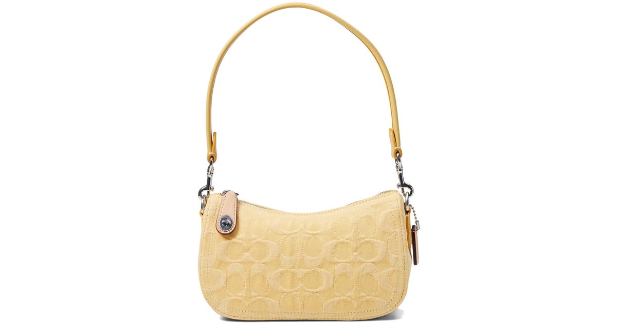 COACH Washed Denim Signature Swinger 20 in Metallic | Lyst COACH Washed Denim Signature Swinger 20 in Metallic | Lyst