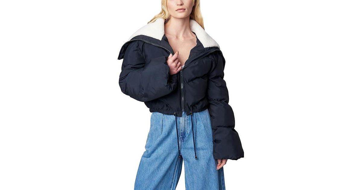 Blank NYC Nylon Puffer Jacket With Sherpa Detail (Open Mic) Clothing in ...