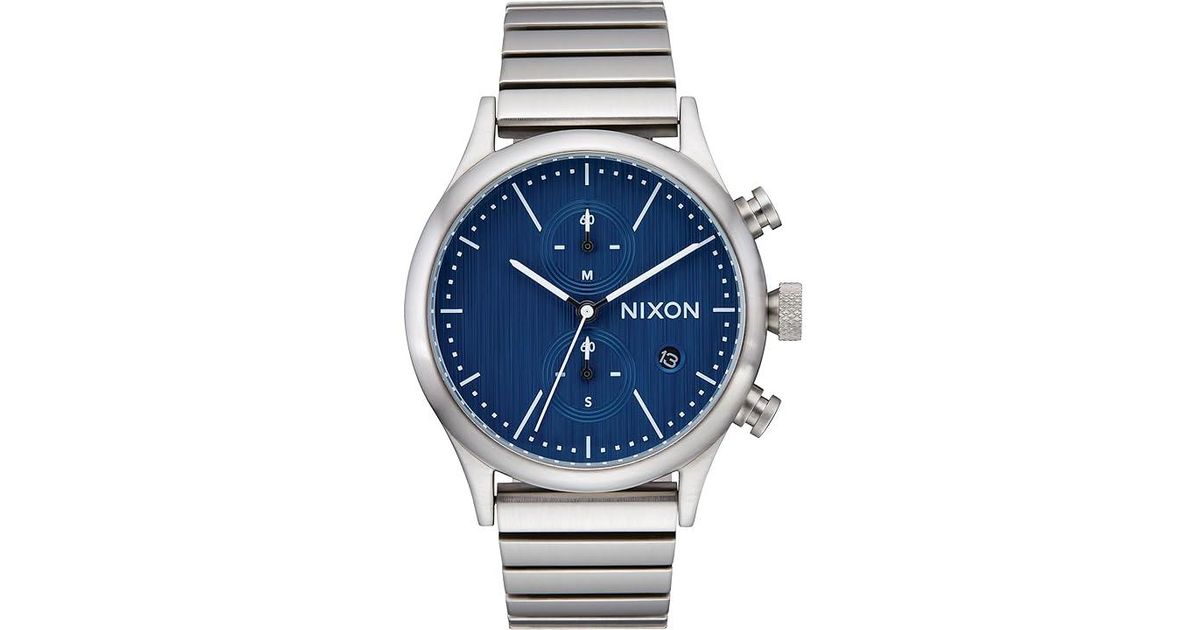Nixon Station Chrono Watches/ Stainless Steel/Steel in Blue for Men | Lyst
