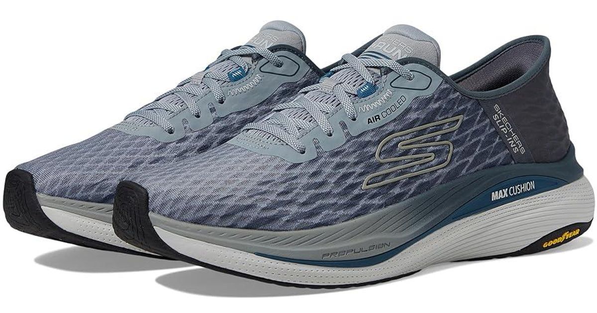 Skechers Hands Free Slip-Ins Max Cushioning Propulsion (Charcoal) Shoes ...