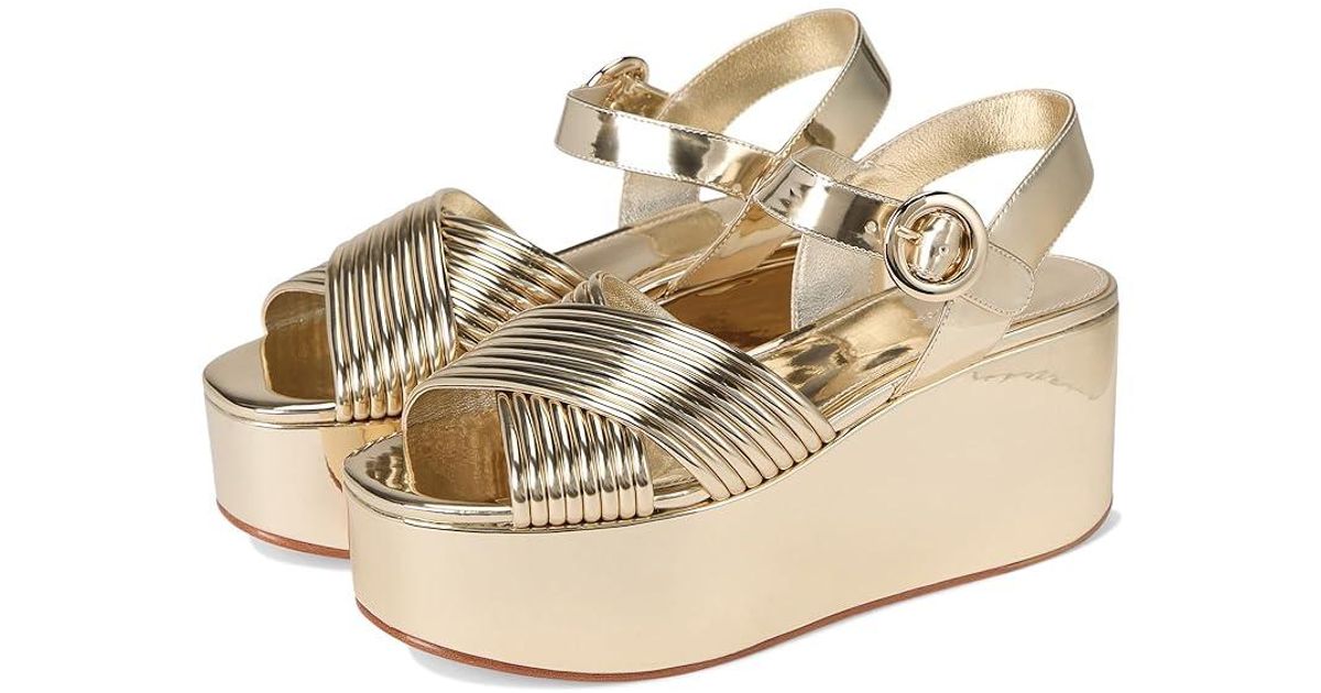 Tory Burch Bombe Cross Strap Platform Sandal 50 Mm Sandals Spark/Spark ...