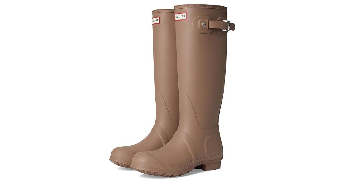 HUNTER Original Tall Boot Rain Boots, Rubber in Brown | Lyst