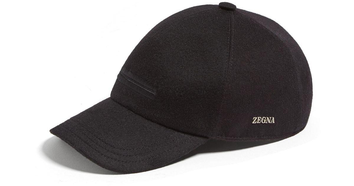 ZEGNA Oasi Cashmere Baseball Cap in Black for Men | Lyst