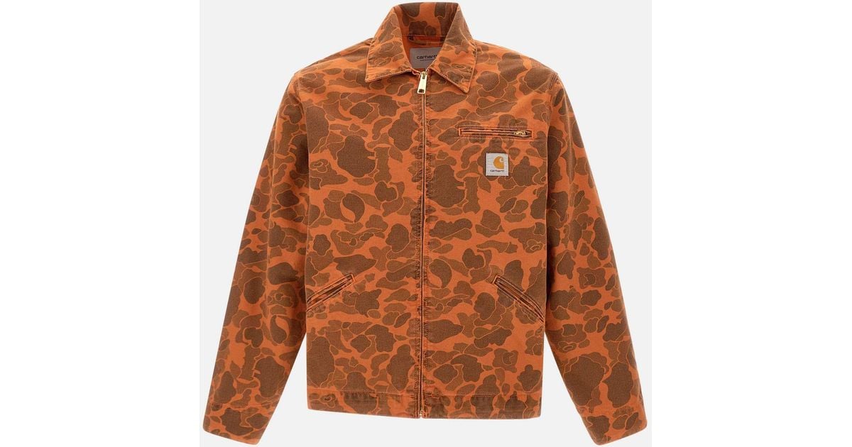 Carhartt Duck Detroit Camouflage Jacket in Brown for Men | Lyst