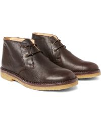 A.P.C. Leather Desert Boots in Brown for Men - Lyst