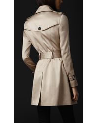Burberry Prorsum Cotton Sateen Trench Coat in Natural - Lyst