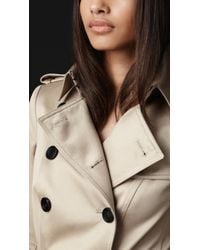 Burberry Prorsum Cotton Sateen Trench Coat in Natural - Lyst