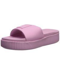 PUMA Synthetic Platform Slide Women's Sandals in Pale Pink/Pale Pink ...