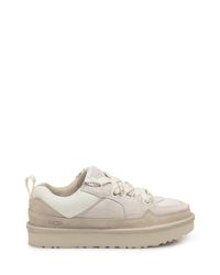 UGG Cream-colored Suede And Mesh Sneakers in White | Lyst UK