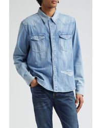 Visvim Social Sculpture Shirt Crash in Blue for Men | Lyst Visvim Social Sculpture Shirt Crash in Blue for Men | Lyst