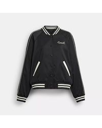 COACH Cotton Varsity Jacket in Natural | Lyst COACH Cotton Varsity Jacket in Natural | Lyst
