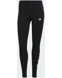 adidas Essentials High-Waisted Logo Leggings in Grey | Lyst UK