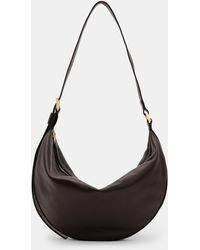 AllSaints Half Moon Leather Shoulder Bag in Green | Lyst UK