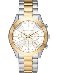 Michael Kors Mk8919 - Slim Runway Chronograph Stainless Steel Watch in ...