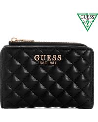 Guess Eco Rianne Zip Around Card Case in Red | Lyst