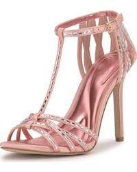 Jessica Simpson Jivira Embellished T-strap High Heel in Black | Lyst