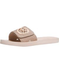 Michael Kors Gideon Embellished Faux Leather Slide Sandal in Michael Kors Gideon Embellished Faux Leather Slide Sandal in
