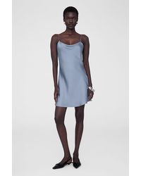 Anine Bing Chloe Mini Dress in Blue | Lyst UK