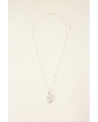 By Anthropologie Textured Heart Pendant Necklace in Natural | Lyst UK