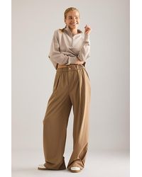 Varley Wide-Leg Kayson Trousers in Grey | Lyst UK