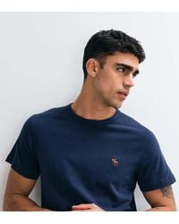 Abercrombie & Fitch Icon Logo Essential T-shirt in Blue for Men | Lyst UK