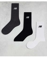 New Balance 3 Pack Socks in Black | Lyst UK