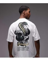 AllSaints Snake Skull Graphic Tee in Black for Men | Lyst UK