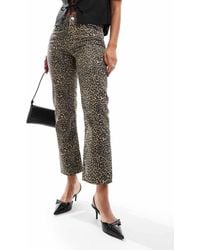 Mango Zebra-Print Straight-Fit Jeans in Blue | Lyst UK