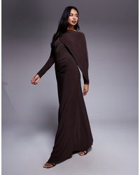 DASKA Billi Dress in Brown | Lyst