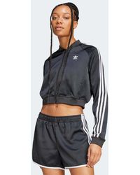 adidas Originals Adicolor Satin Track Top in Blue | Lyst UK