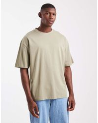 ASOS Essentials Oversized Crew Neck T-Shirt in Grey for Men | Lyst UK