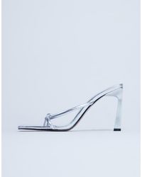 TOPSHOP Flora Strappy Toe Loop High Heels in White | Lyst UK