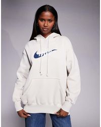 Nike Logo Oversized Hoodie in Blue | Lyst UK